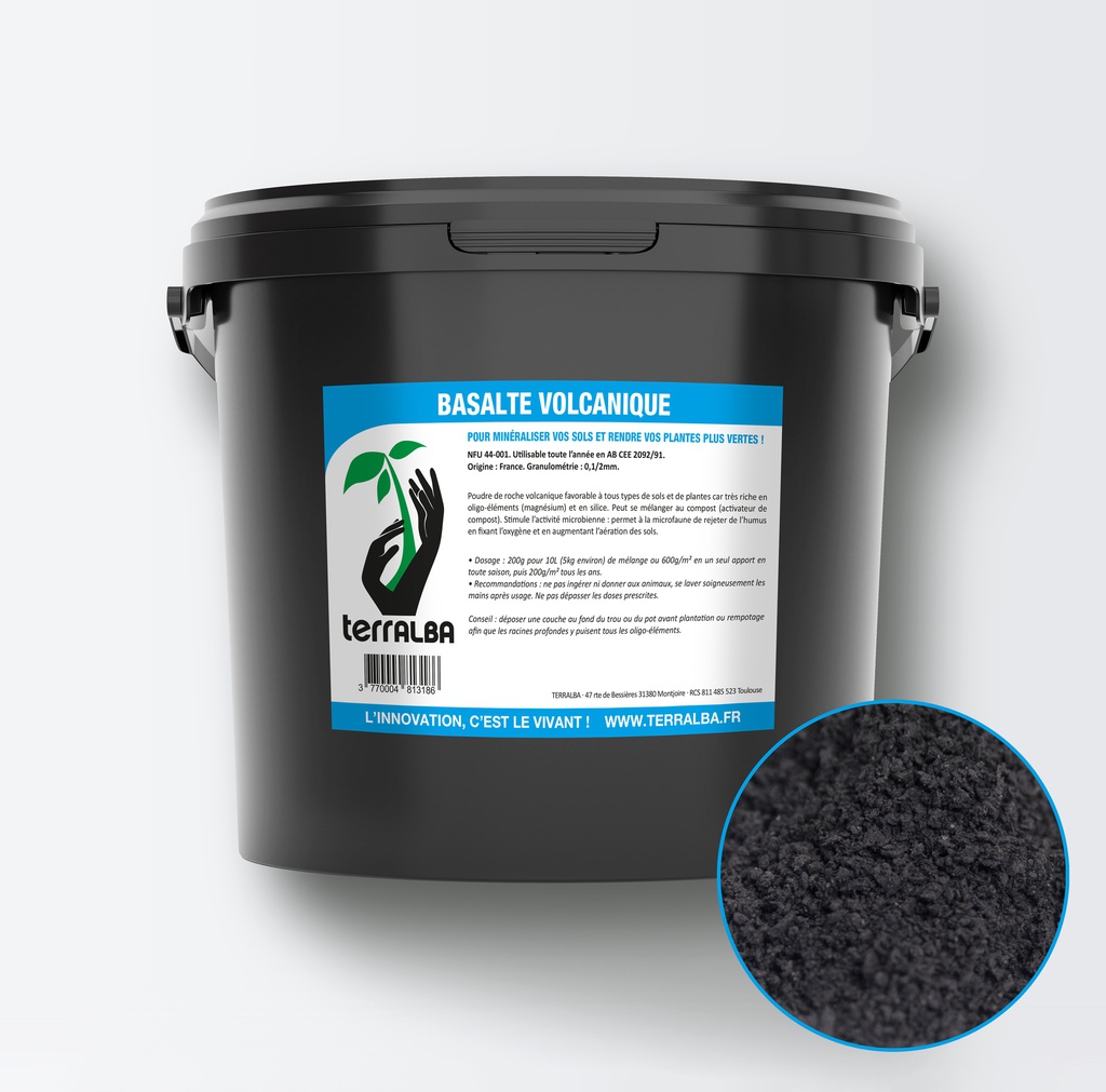 BASALTE VOLCANIQUE 0,1-2mm : oligo-éléments | Terralba
